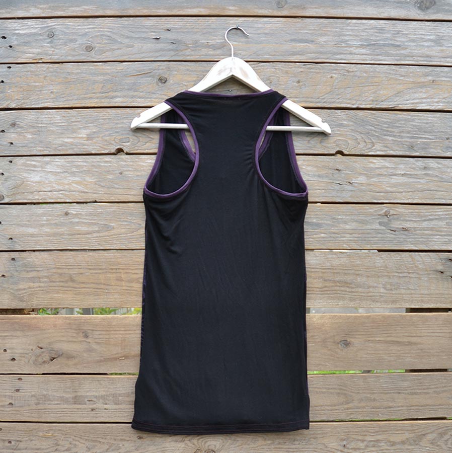Racer back vest in black/plum - iSea Surfwear